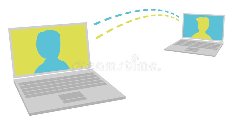 Laptop communication stock illustration. Illustration of wireless ...
