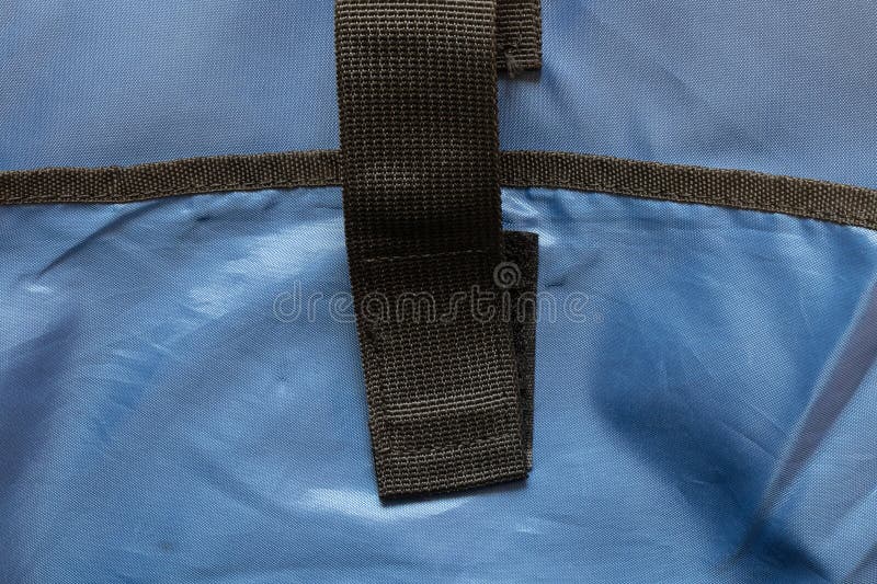 Laptop Compartment Inside Blue Backpack with Fixing Tape Stock Photo ...