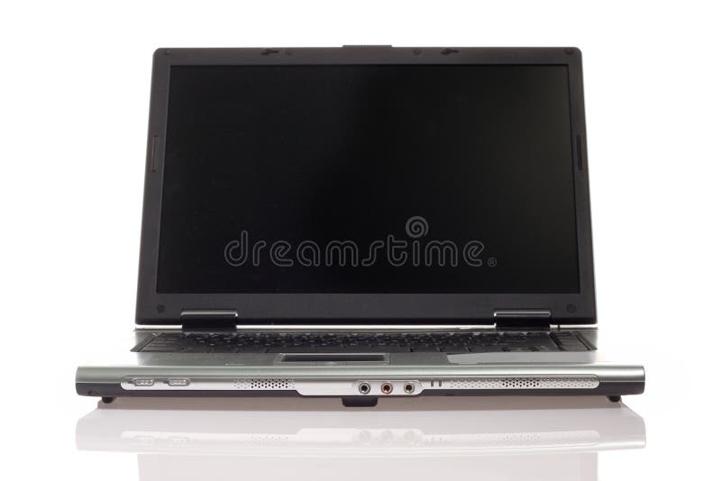 Laptop back view stock image. Image of mobile, information - 15662763