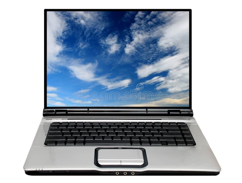 Laptop stock image. Image of neat, screen, silver, shadow - 17156931