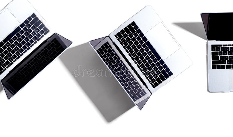 Laptop computer from above stock photo. Image of pattern - 174992380