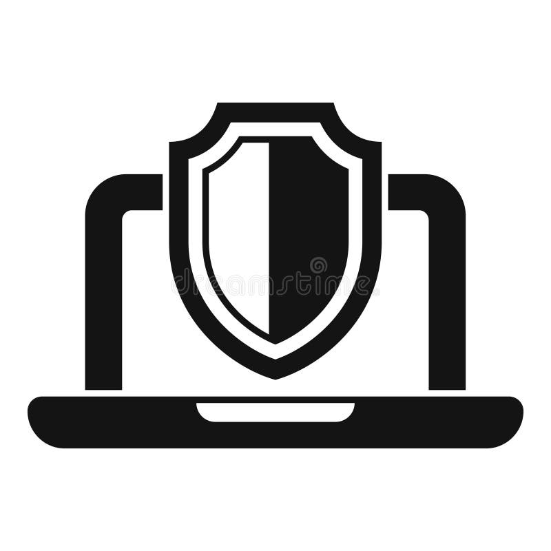 Laptop Computer Being Protected with a Shield Stock Illustration ...