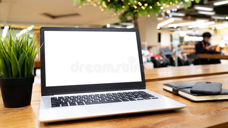 Laptop Computer with Blank on Screen Stock Photo - Image of space ...