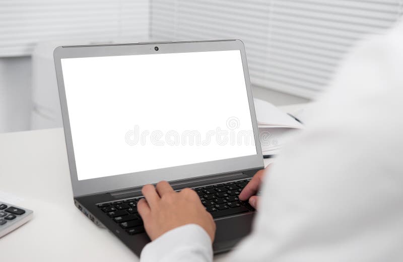 Laptop Computer with Blank Screen Stock Image - Image of copy ...