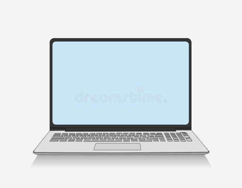 Blank Computer Display on White Background Stock Illustration ...