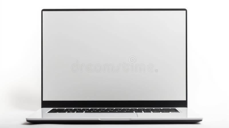 A Laptop Computer with a Blank White Screen, Laptop Screen Mockup, Copy ...