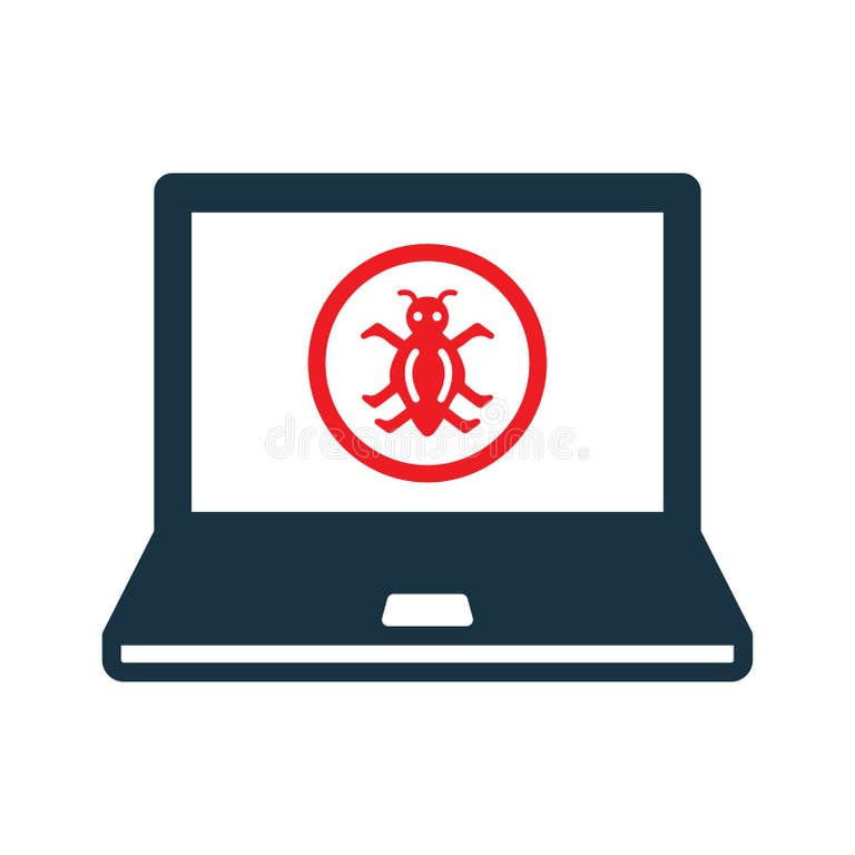 Laptop, Computer, Bug, Virus Icon. Simple Vector Design Stock Illustration - Illustration of ...