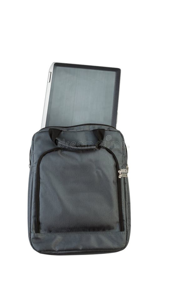 Laptop Computer and Carry Case on White Stock Photo - Image of object ...