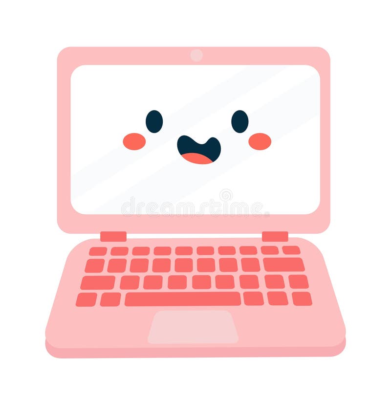 Laptop Computer Character stock vector. Illustration of freelance ...
