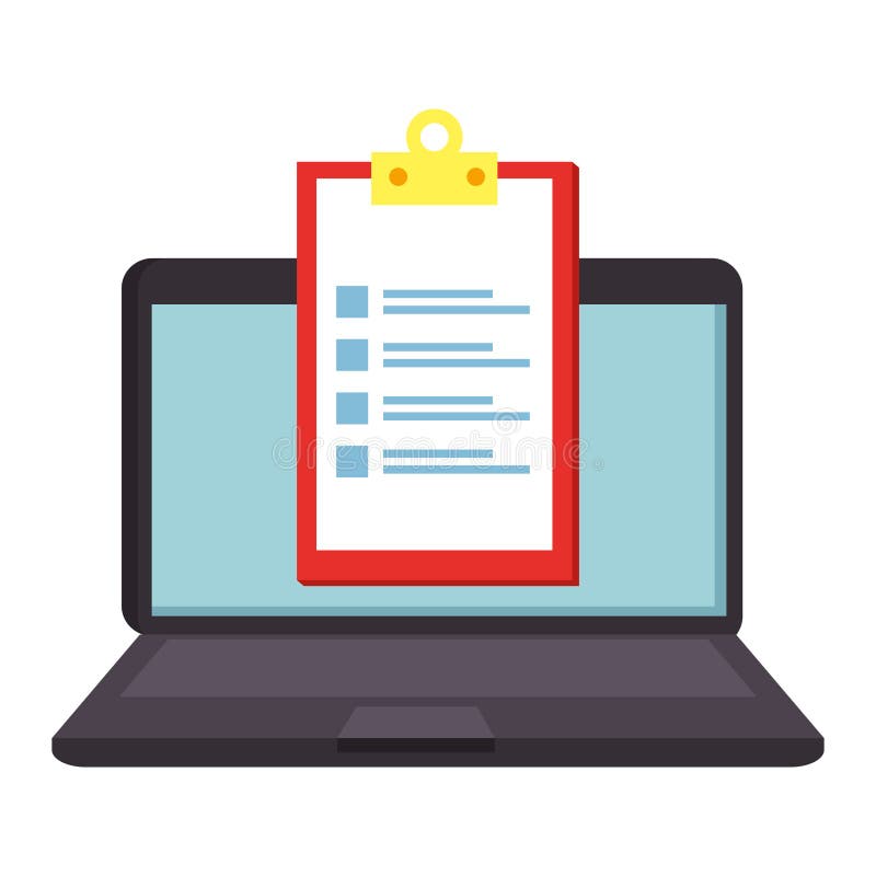 Laptop Computer with Checklist Stock Vector - Illustration of checklist ... Laptop Computer with Checklist Stock Vector - Illustration of checklist ...