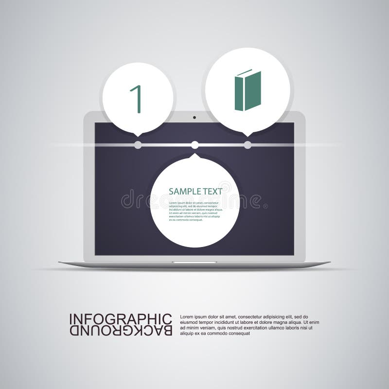 Laptop Computer and Circular Labels Template for Workflow Layout ...
