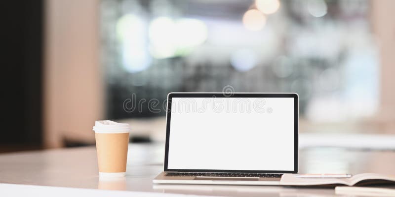 Laptop Computer, Coffee, Notebook and Pen. Stock Photo - Image of home ...