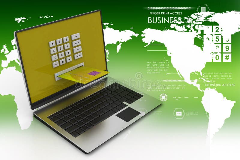 Laptop Computer with a Credit Card, Online Payment Concept Stock ...