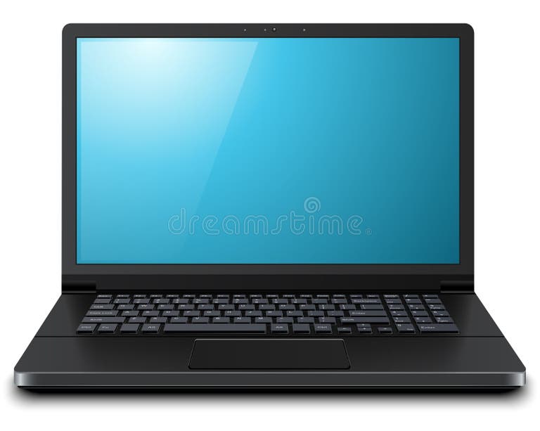 Laptop computer 3D stock vector. Illustration of realistic - 90155034