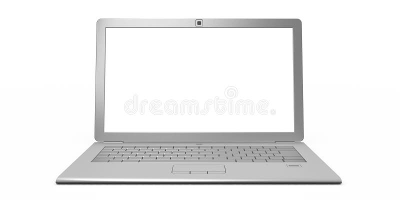 Silver laptop angle view stock illustration. Illustration of screen ...