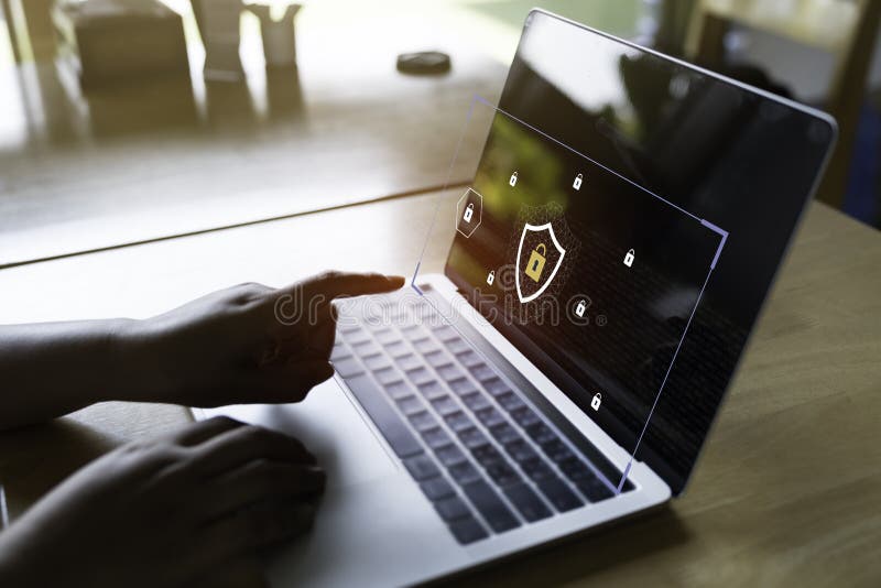 Laptop Computer with Data Protection, Cyber Security, Information ...