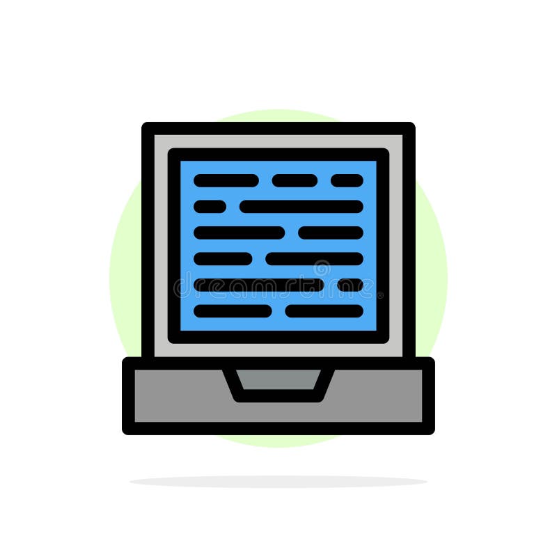 Laptop, Computer, Design Abstract Circle Background Flat Color Icon ...