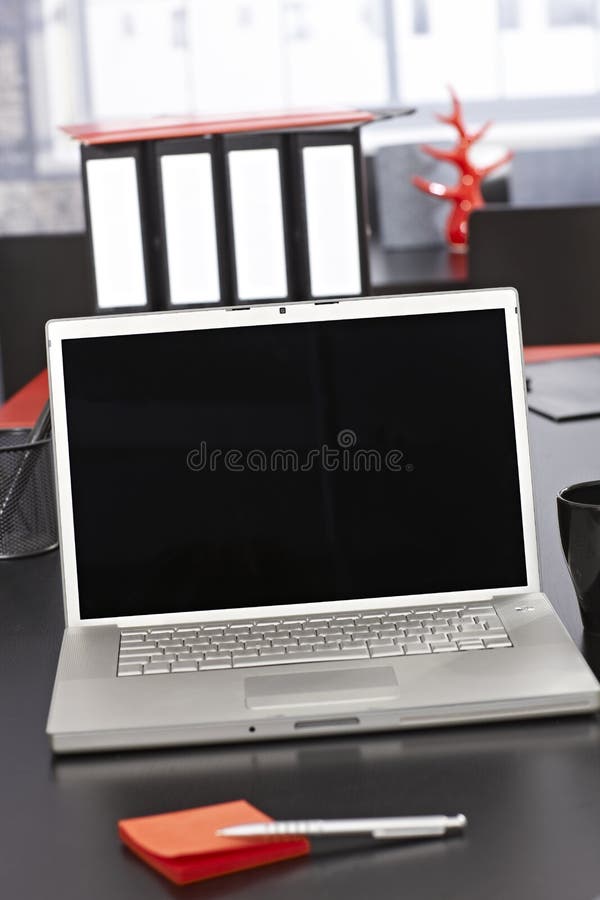 Laptop computer on desk stock image. Image of laptop - 48802611
