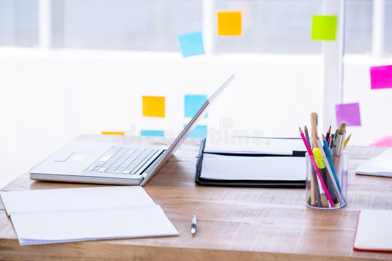 A laptop computer on desk stock photo. Image of notebooks - 54780748