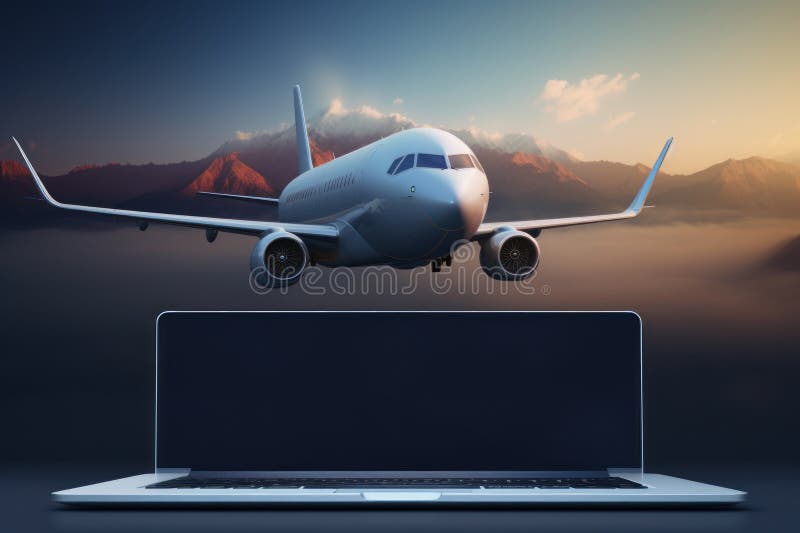 Laptop Computer on Desk stock illustration. Illustration of online ...