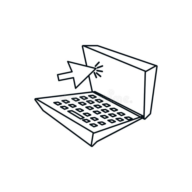 Laptop with arrow cursor stock illustration. Illustration of electronic ...