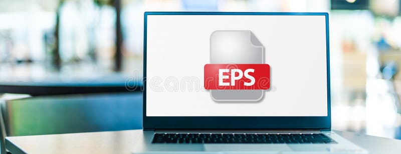 Laptop Computer Displaying the Icon of EPS File Stock Image - Image of ...