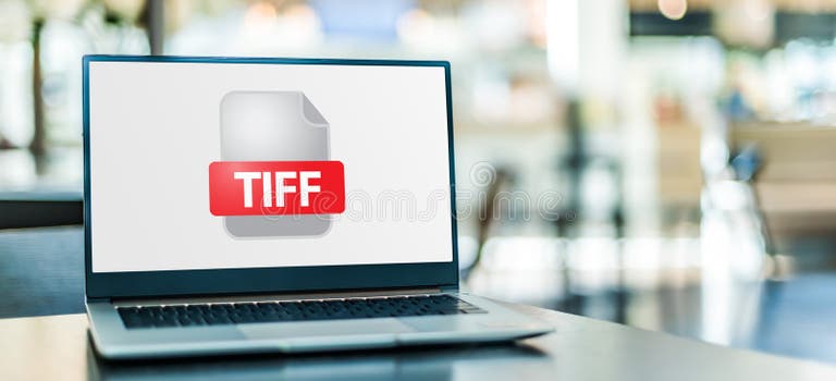 Laptop Computer Displaying the Icon of TIFF File Stock Photo - Image of ...