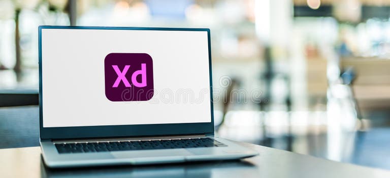 Laptop Computer Displaying Logo of Adobe XD Editorial Image - Image of ...