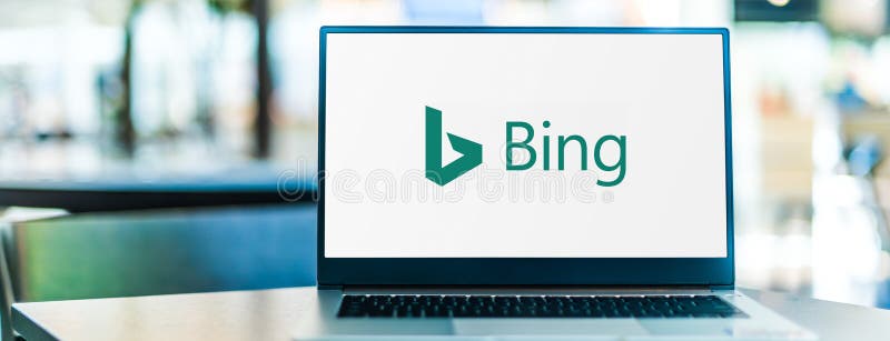 Laptop Computer Displaying Logo of Bing Editorial Stock Image - Image ...