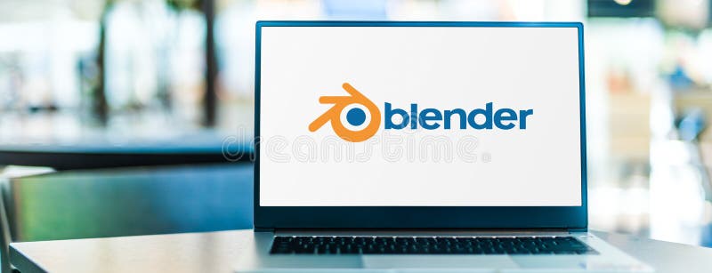 Laptop Computer Displaying Logo of Blender Editorial Photography ...