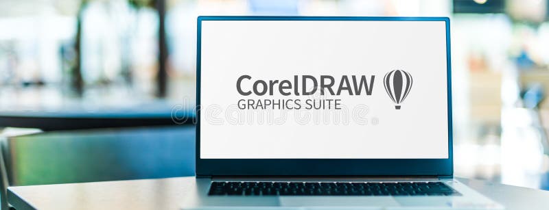 Laptop Computer Displaying Logo of CorelDraw Graphics Suite Editorial ...