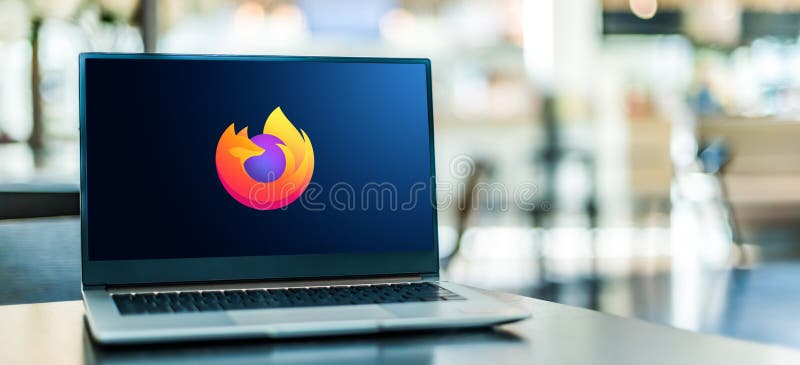 Laptop Computer Displaying Logo of Firefox Editorial Photo - Image of ...