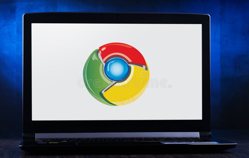 Laptop Computer Displaying Logo of Google Chrome Editorial Photography ...