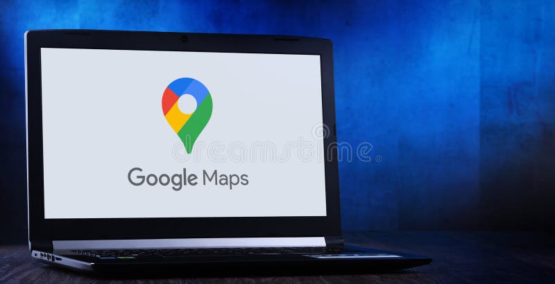 Laptop Computer Displaying Logo of Google Maps Editorial Photography ...
