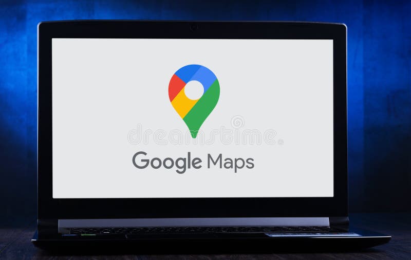 Laptop Computer Displaying Logo of Google Maps Editorial Photo - Image ...