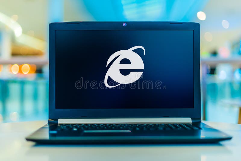 Laptop Computer Displaying Logo of Internet Explorer Editorial Stock ...