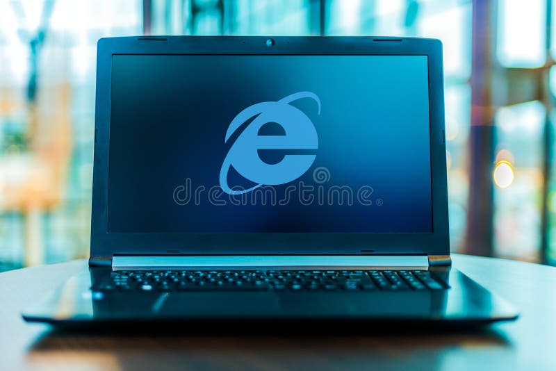 Laptop Computer Displaying Logo of Internet Explorer Editorial Photo ...
