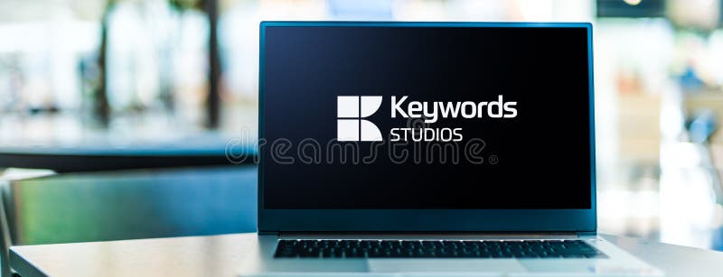 Laptop Computer Displaying Logo of Keywords Studios Editorial ...