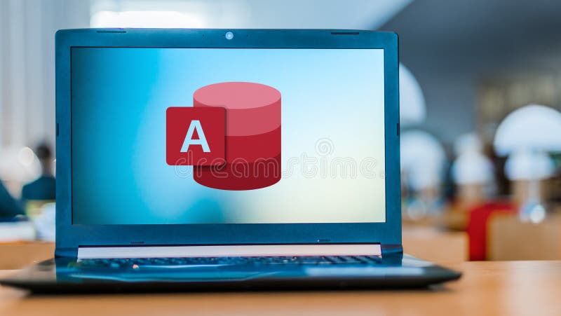 Laptop Computer Displaying Logo of Microsoft Access Editorial Image ...