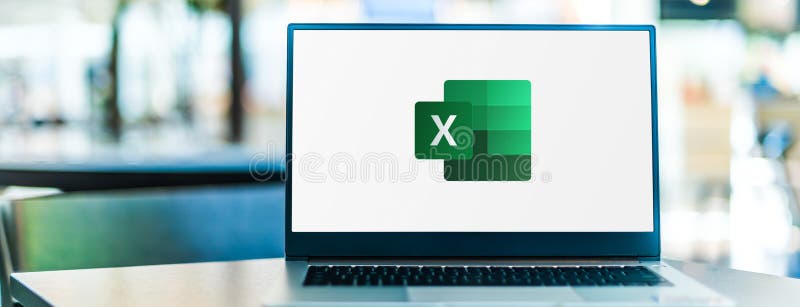 Laptop Computer Displaying Logo of Microsoft Excel Editorial Stock ...