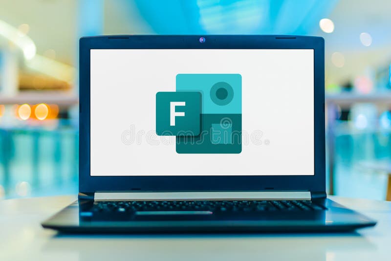 Laptop Computer Displaying Logo of Microsoft Forms Editorial Stock ...