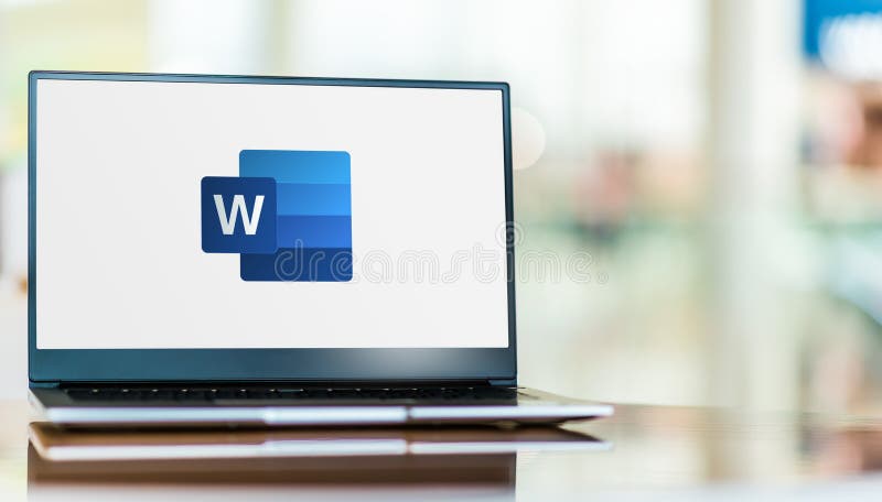 Laptop Computer Displaying Logo of Microsoft Word Editorial Stock Photo ...