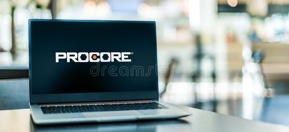 Laptop Computer Displaying Logo of Procore Technologies Editorial ...