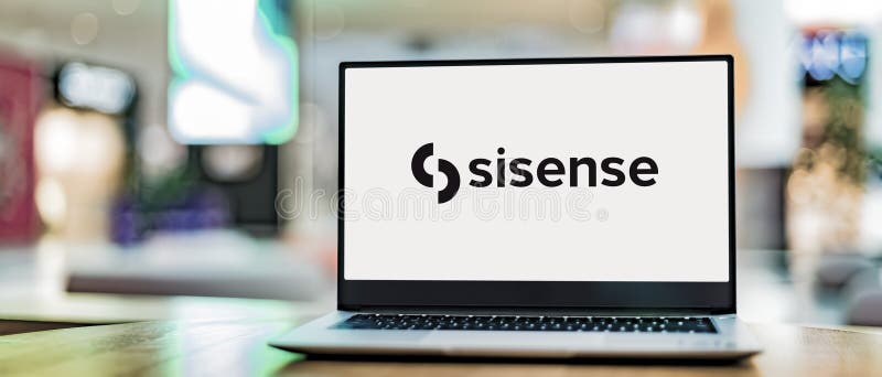 Laptop Computer Displaying Logo of Sisense Editorial Photo - Image of ...