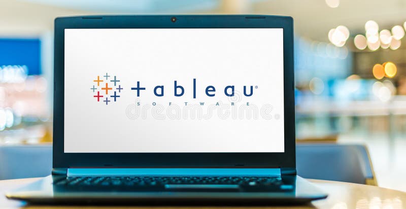 Laptop Computer Displaying Logo of Tableau Software Editorial ...