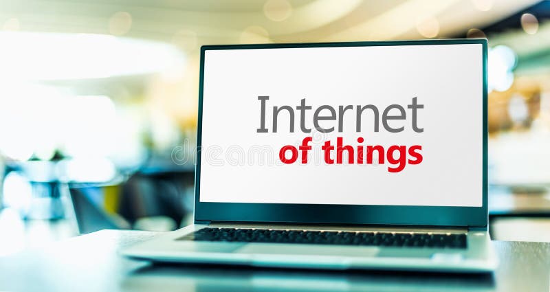 Laptop Computer Displaying the Sign of Internet of Things Stock Image ...