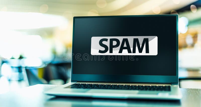 Laptop Computer Displaying the Sign of Spam Stock Image - Image of ...