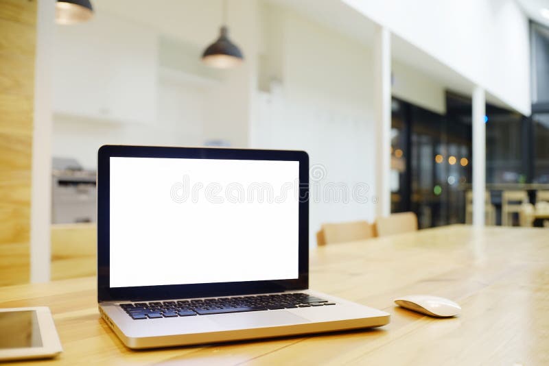 Laptop Computer with Empty Screen. Stock Photo - Image of work, office ...
