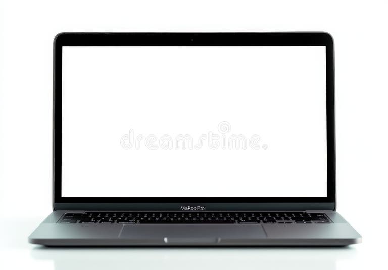 A Laptop Computer Featuring a Bright White Screen and a Black Keyboard ...
