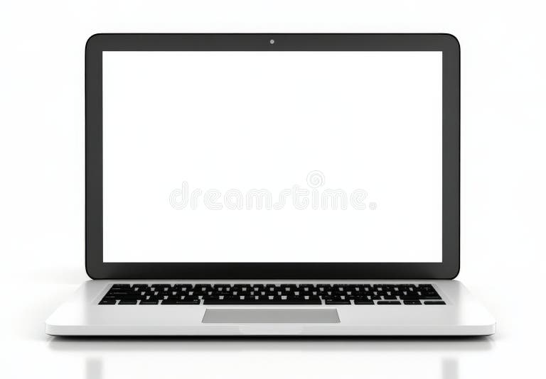 A Laptop Computer Featuring a Bright White Screen and a Black Keyboard ...